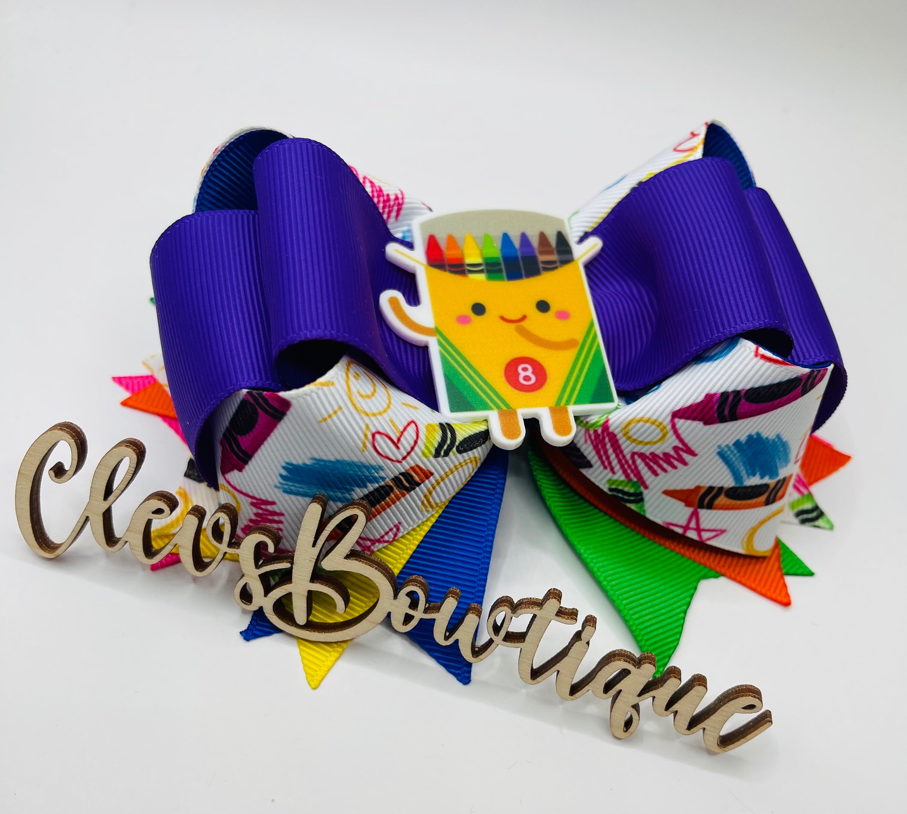 Colorful Crayons Hair Bow Cute Hair Bows, Hair Bows for Girls, Pencil ...