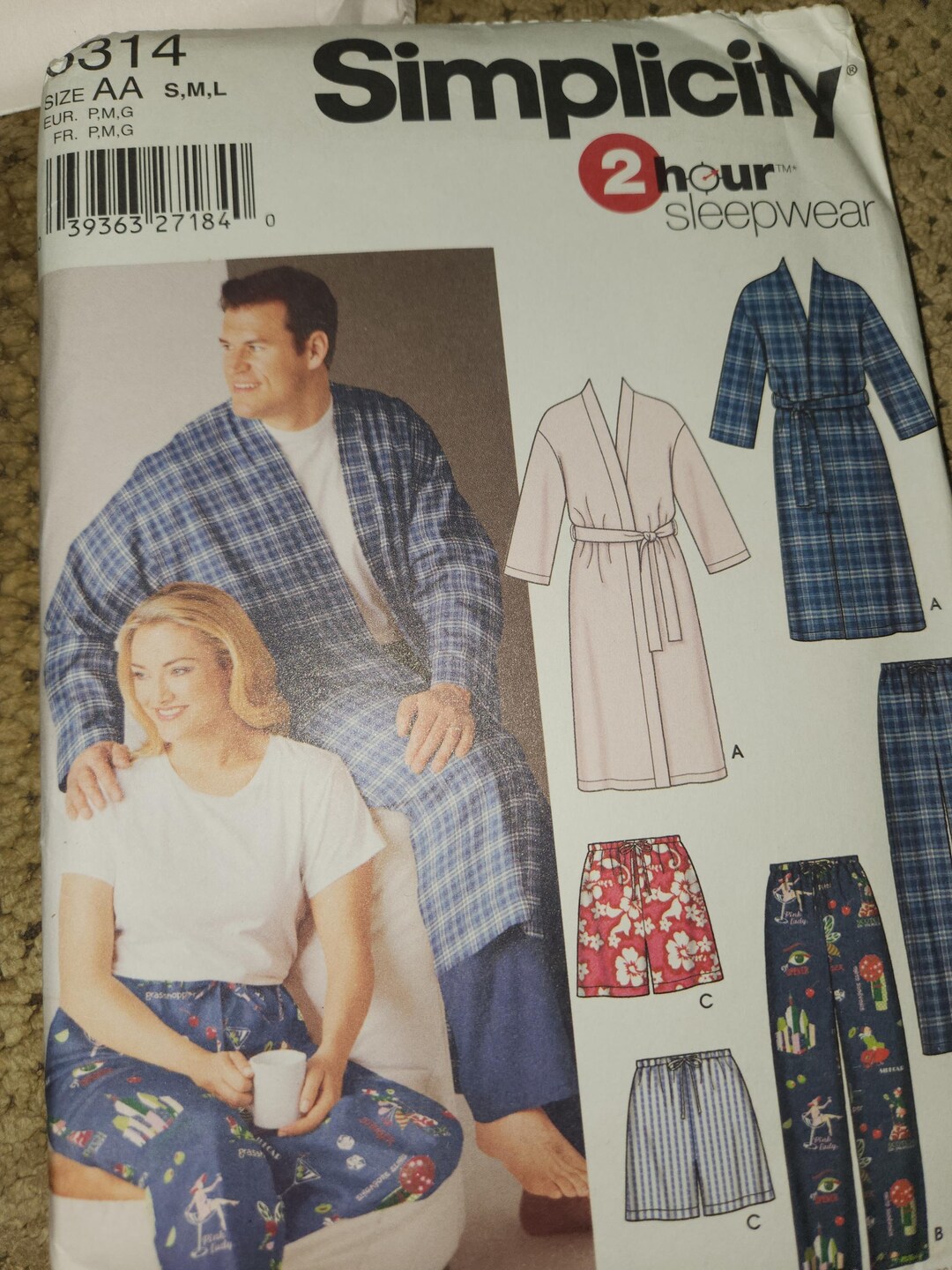 Simplicity Sewing Pattern 5314, Misses' and Men's Easy Pajama Pants or ...
