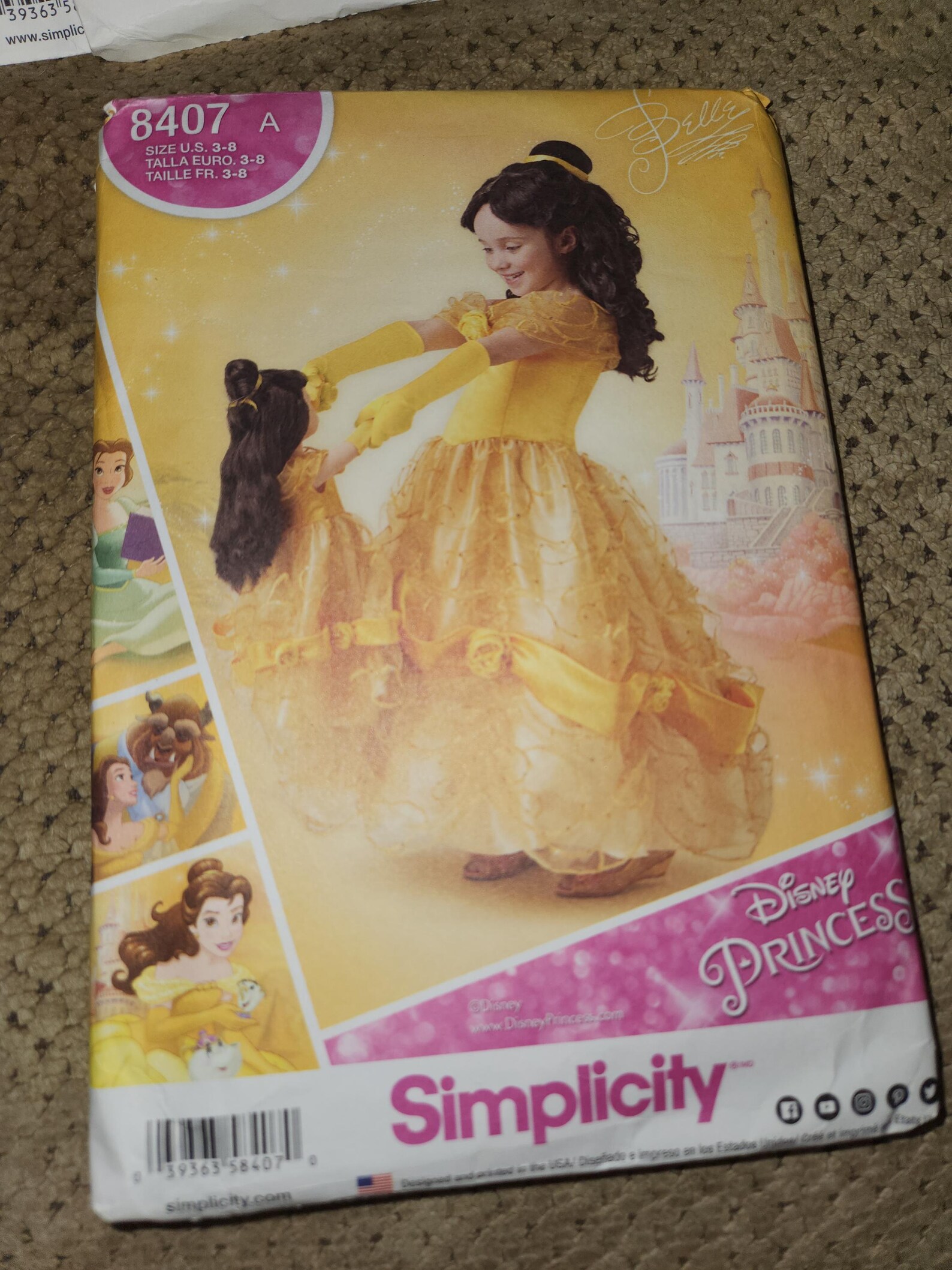 Belle Costume Pattern From Beauty and the Beast in Girl's Sizes and for ...