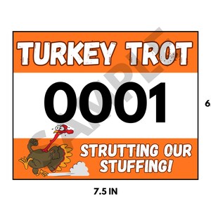 EDITABLE Turkey Trot Race Bib Template Thanksgiving 2025 CUSTOM (canva ...