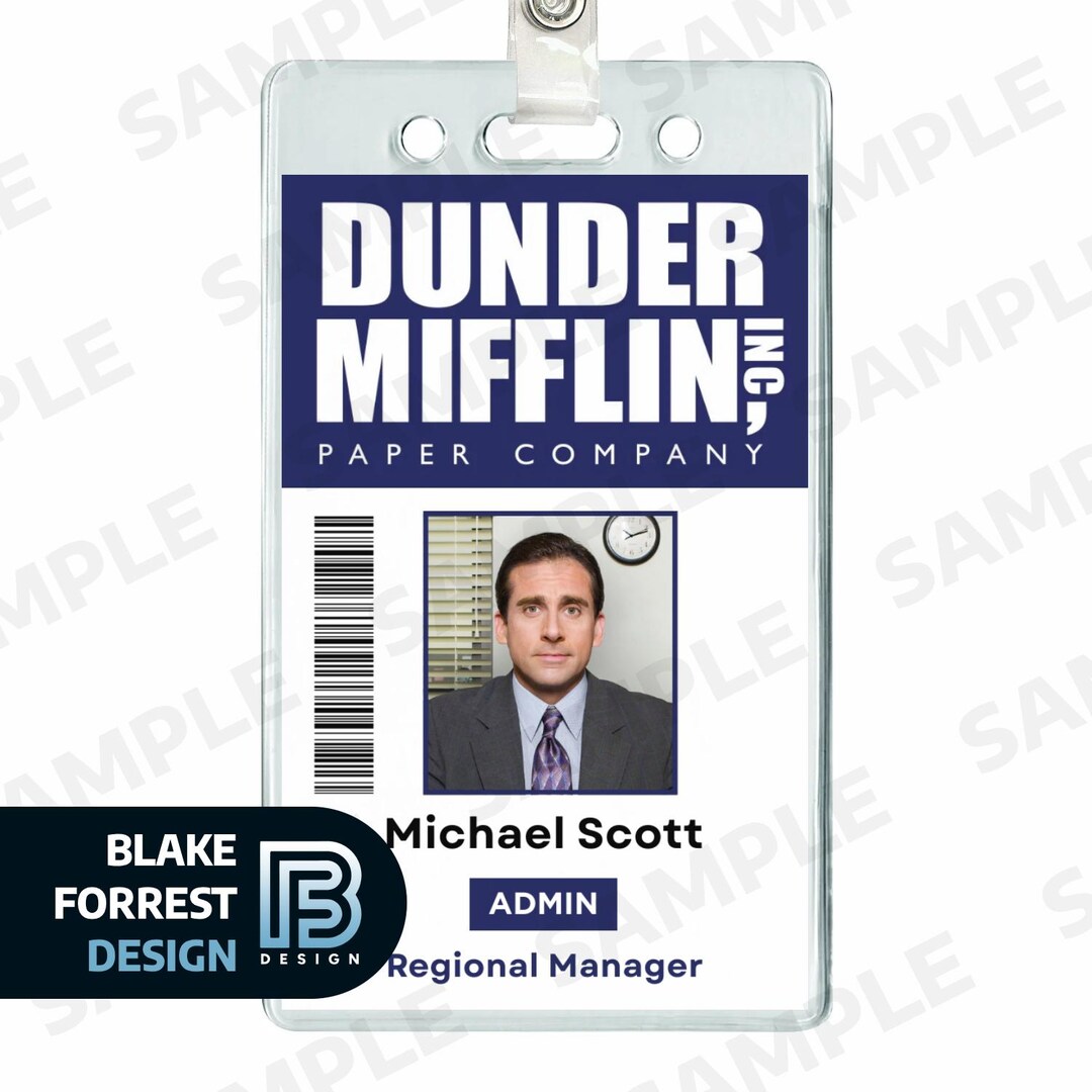 Michael Scott Badge the Office TV Show Costume Cosplay Employee ID (PDF ...