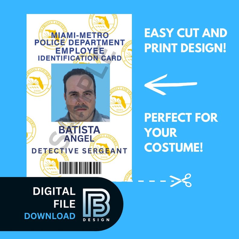 Angel Batista Badge Dexter TV Show Costume Cosplay Employee ID (PDF ...