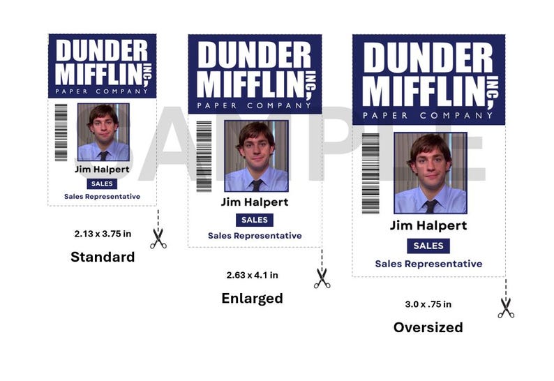 Jim Halpert Badge the Office TV Show Costume Cosplay Employee ID (PDF ...