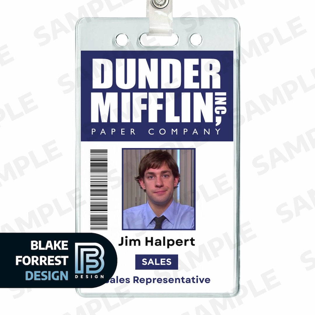 Jim Halpert Badge the Office TV Show Costume Cosplay Employee ID (PDF ...
