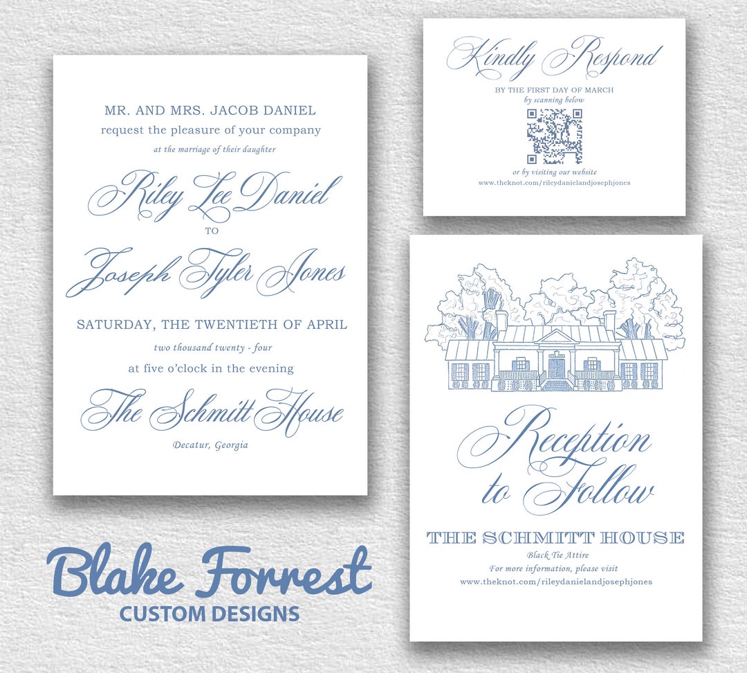 CUSTOM Wedding Package - Wedding Invite, Reception to Follow, Kindly ...