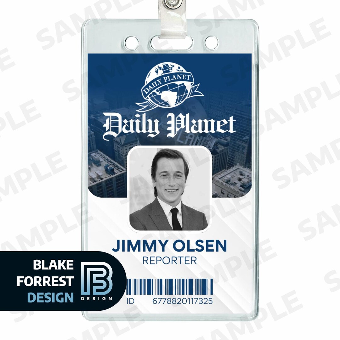 Jimmy Olsen Badge Superman Movie Costume Cosplay Daily Planet Employee ...