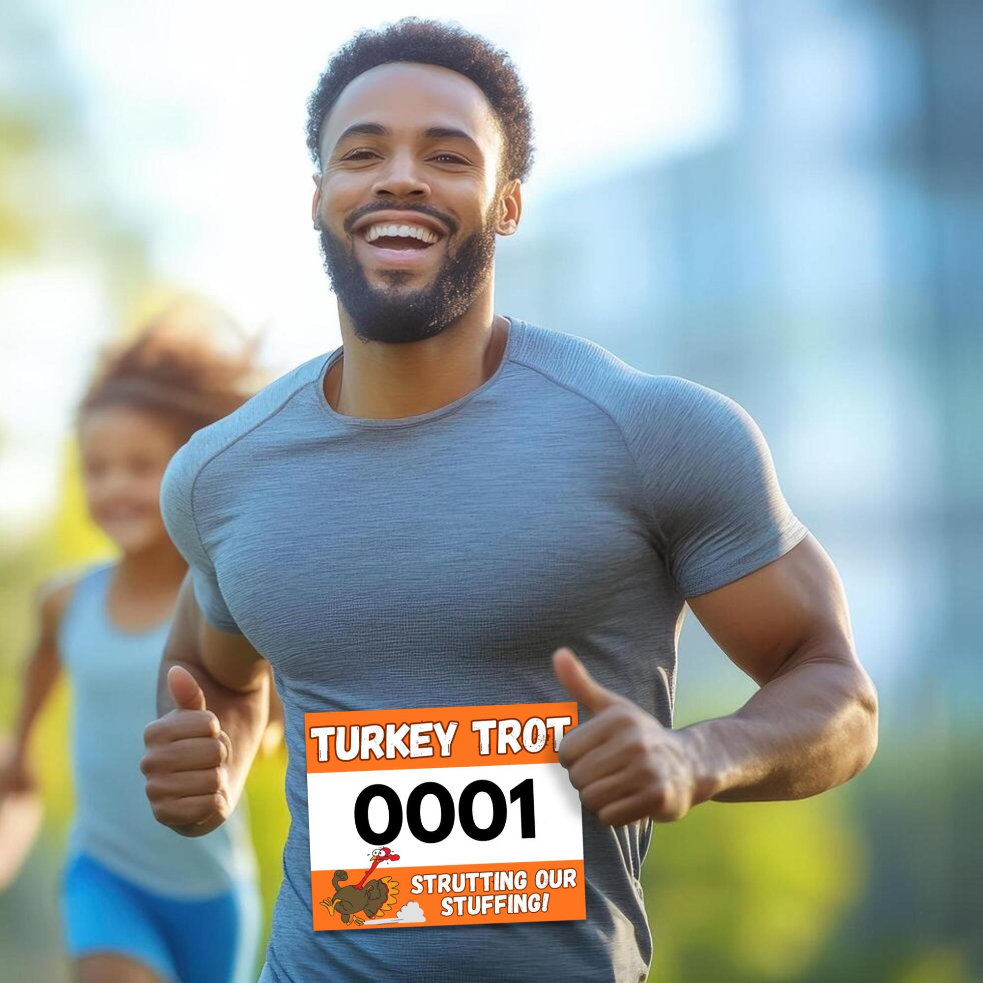 EDITABLE Turkey Trot Race Bib Template Thanksgiving 2025 CUSTOM (canva ...