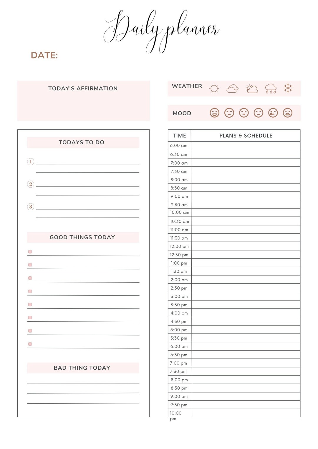 Chemotherapy Daily Planner - Etsy
