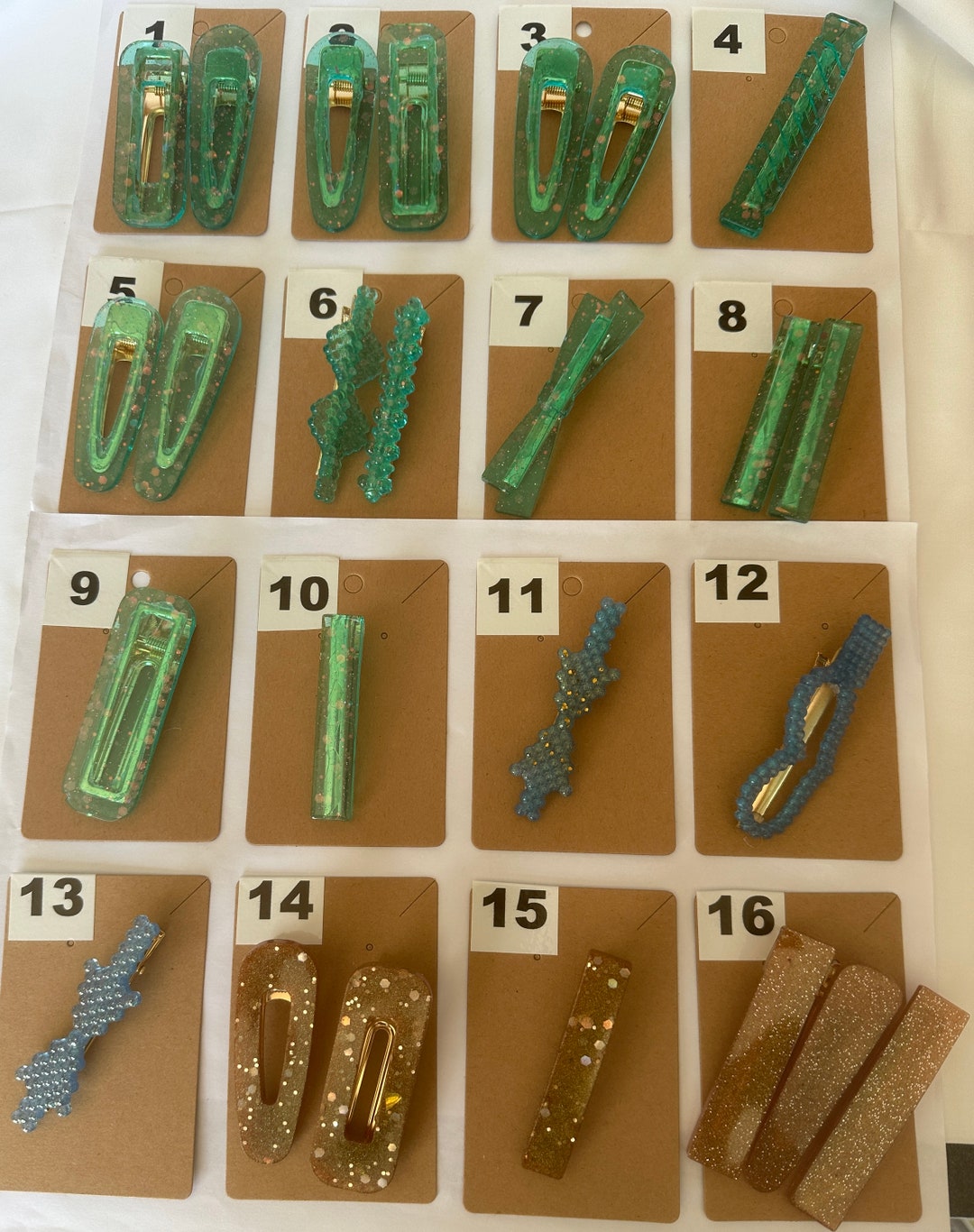 Epoxy Resin Barrettes. Assorted Barrette Shapes and Colors. Make Great ...