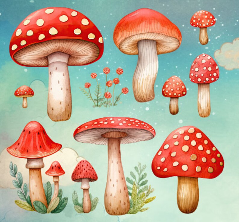 Mushroom Clipart Chibi Mushroom Clipart Cute Mushroom Clipart 40 ...