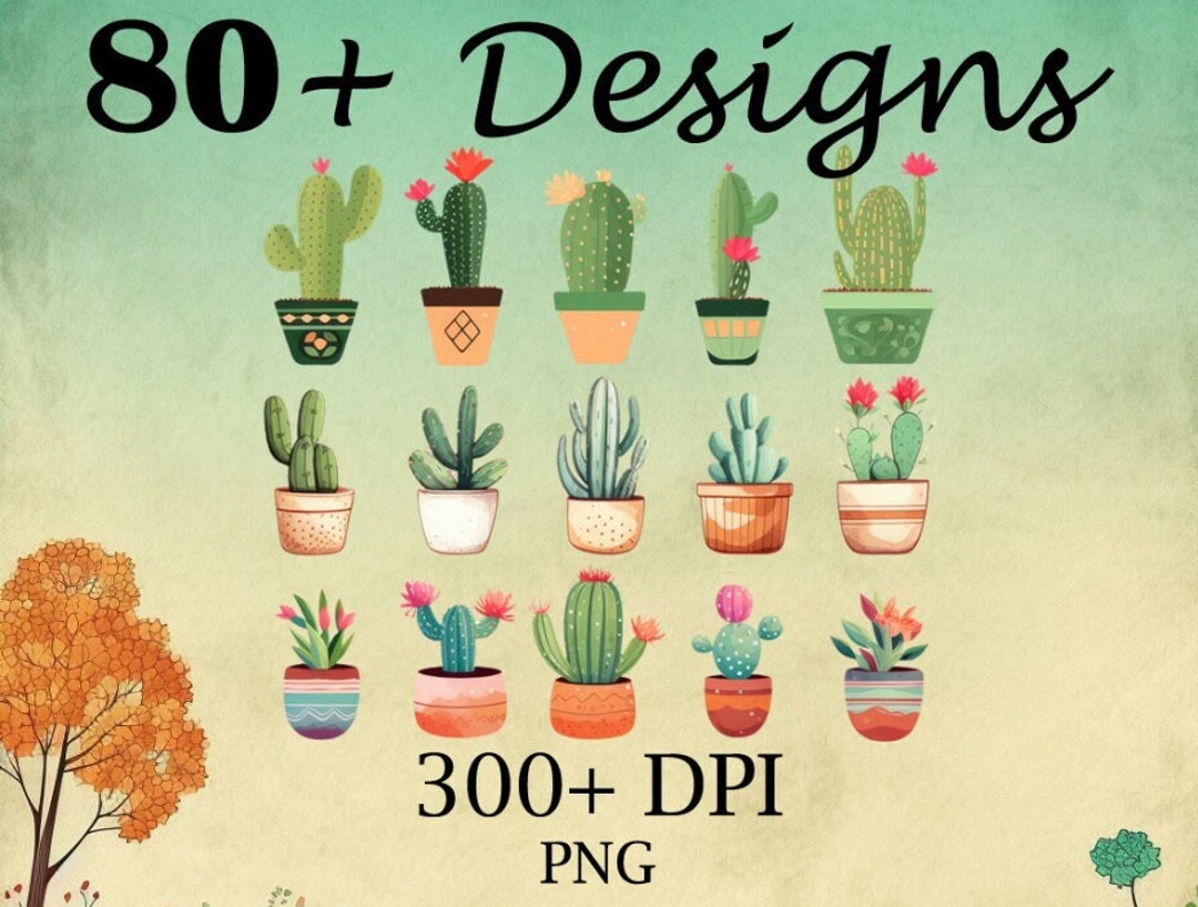 Cacti Clipart Cactus Clipart Cute Cacti Clipart 80 - Etsy
