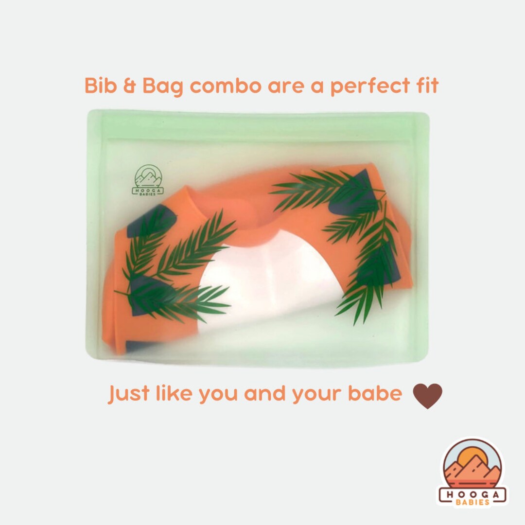 Hooga Babies Silicone Baby Bib & Reusable Silicone Bag Diaper Bag ...