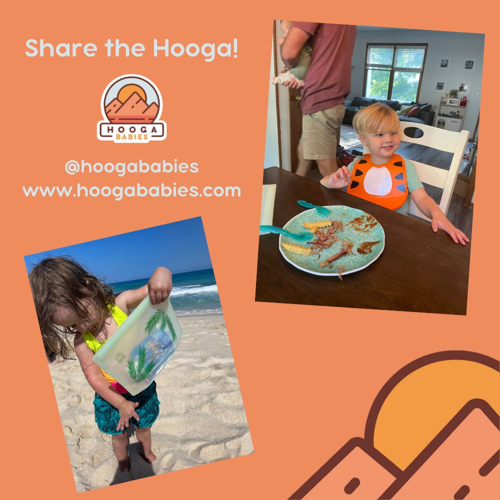 Hooga Babies Silicone Baby Bib & Reusable Silicone Bag Diaper Bag ...