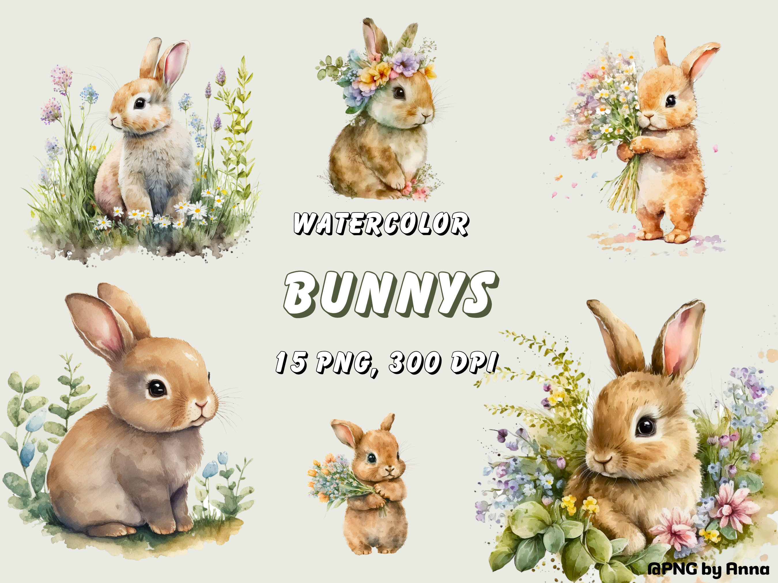 Bunnies Clipart - Nursery Clipart - Children - Easter Clipart - Spring ...