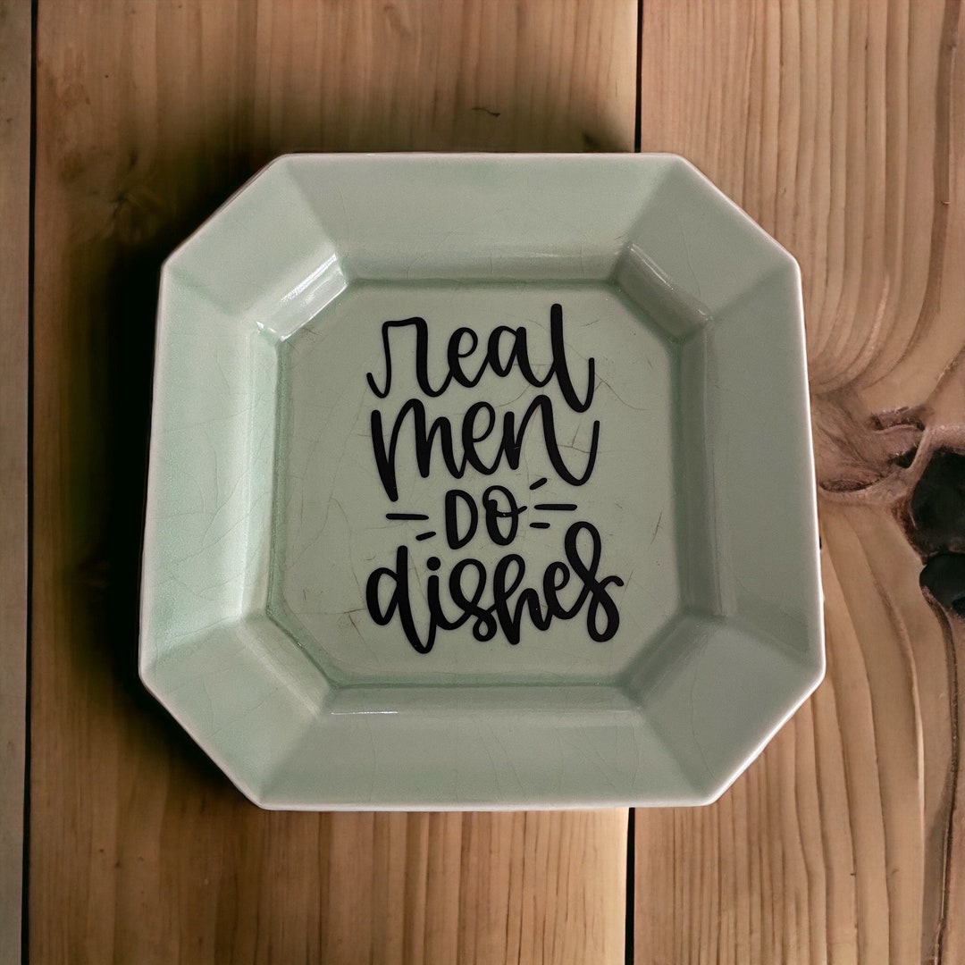 Real Men Do Dishes: Upcycle Vintage Plate - Etsy