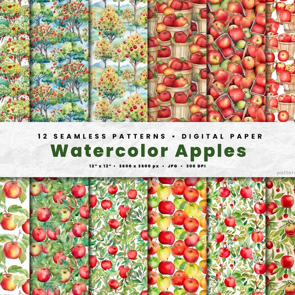 Watercolor Apples - Etsy