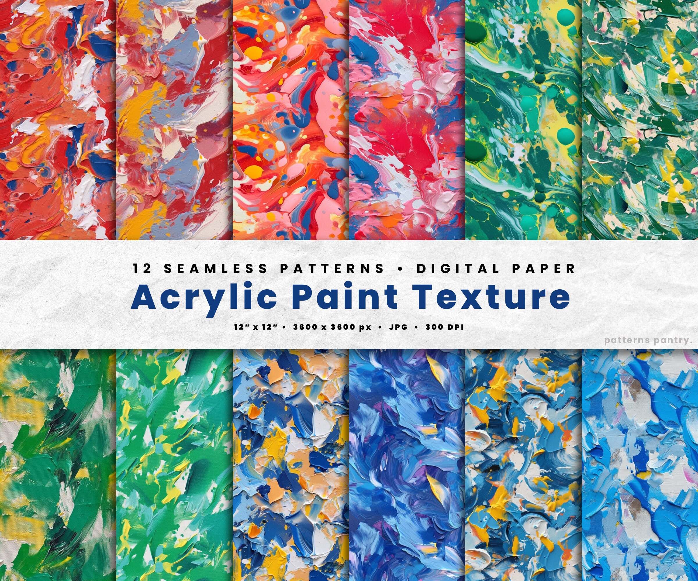 Acrylic Paint Texture Seamless Patterns, Instant Download, Digital ...