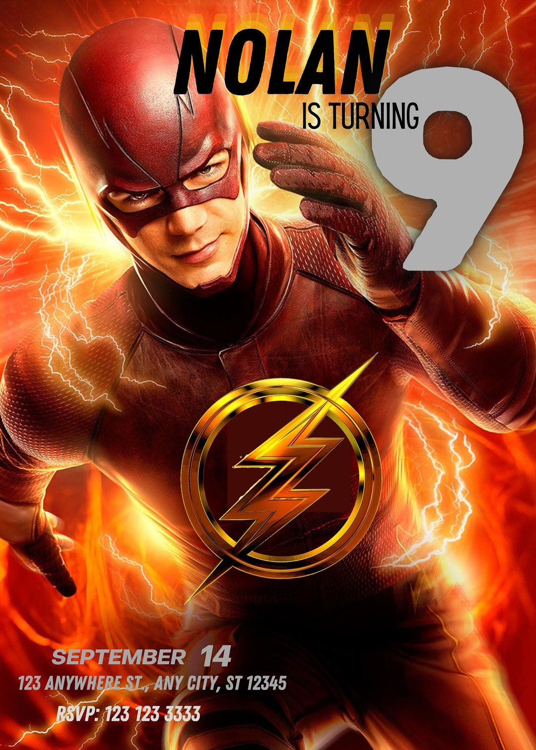 The Flash Birthday Invitation Flash Cake Topper Flash - Etsy