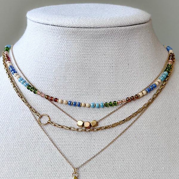Boho Beaded Necklace - Etsy