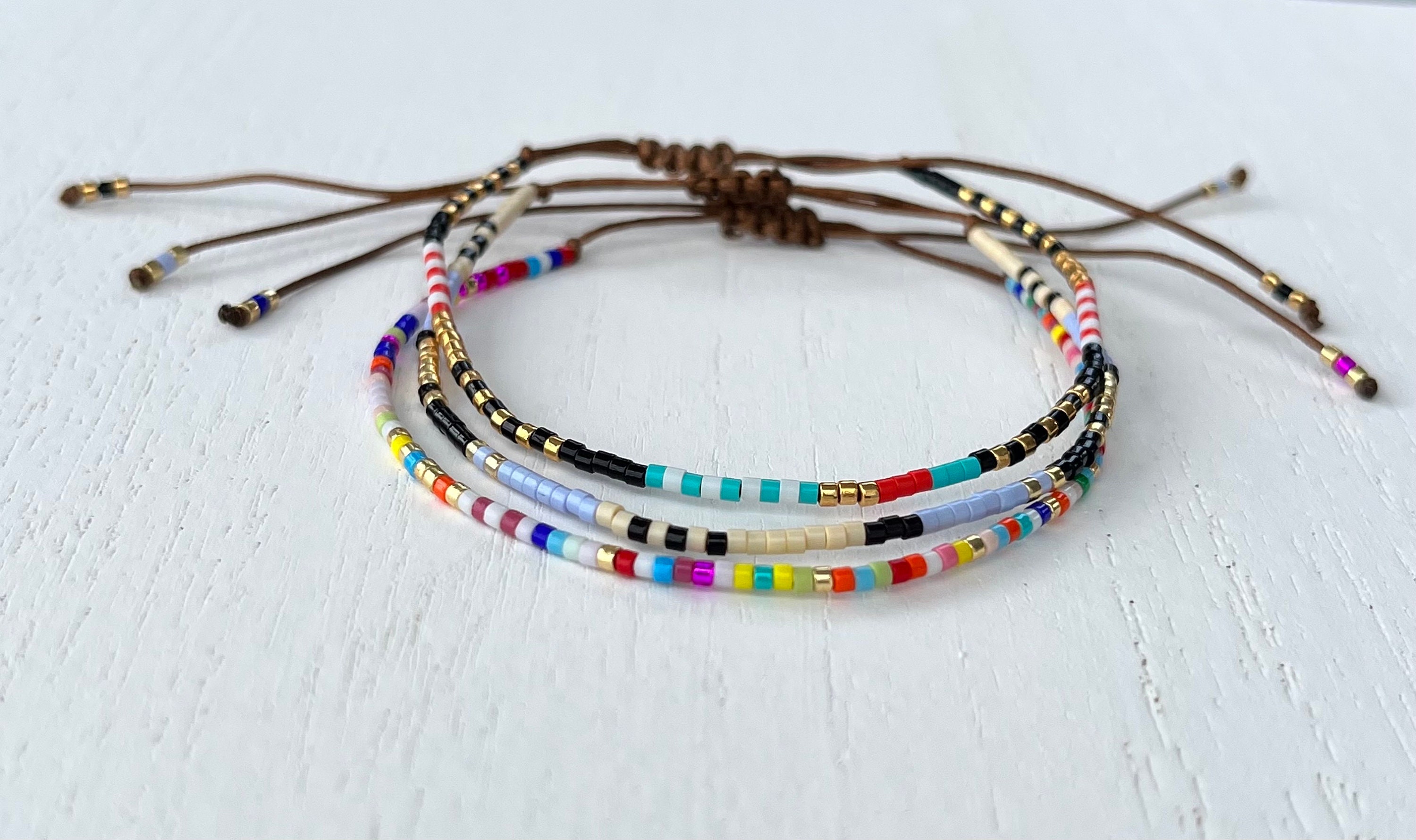 Tiny Seed Bead Boho Bracelets Stacking Bracelet Handmade Colorful ...
