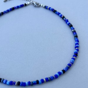 Midnight Blue Boho Bead Necklace, Handmade, Summer Jewelry, Boho ...