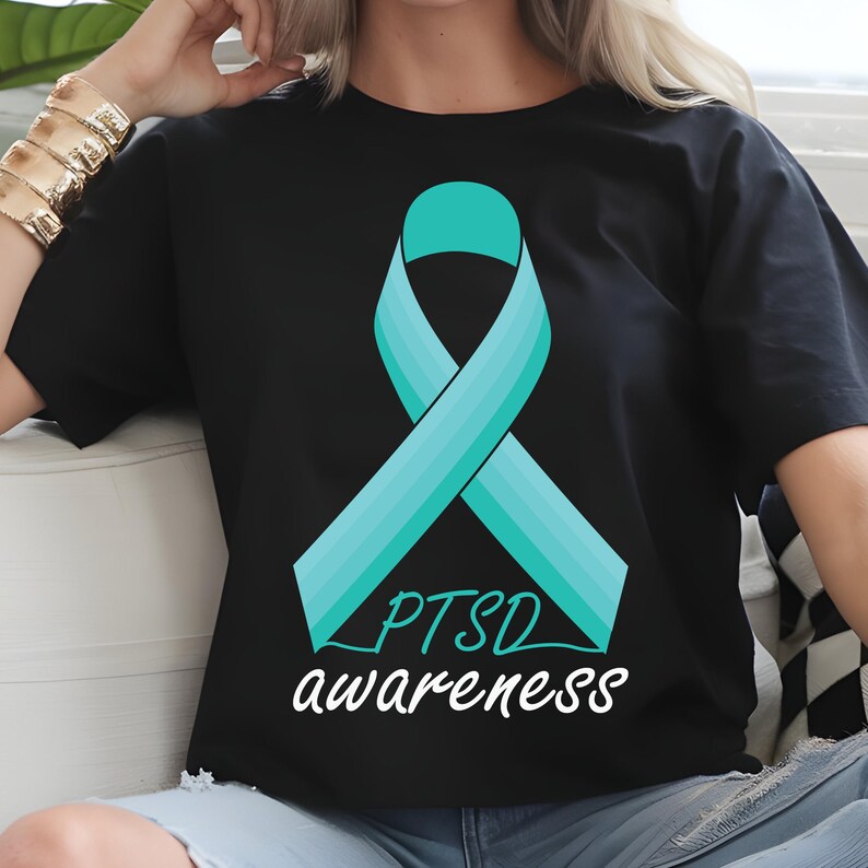 PTSD Awareness SVG, Teal Ribbon Mental Health Support Design, Suicide Prevention Cut File ...