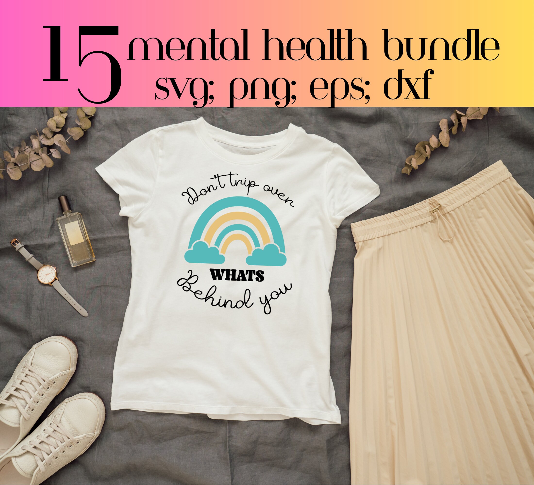 Mental Health SVG Bundle of 15, PNG, EPS, Pdf, Dxf, Self Love Club ...