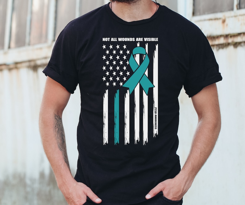 PTSD Awareness SVG PNG Bundle: Teal Ribbon, Veteran Mental Health ...