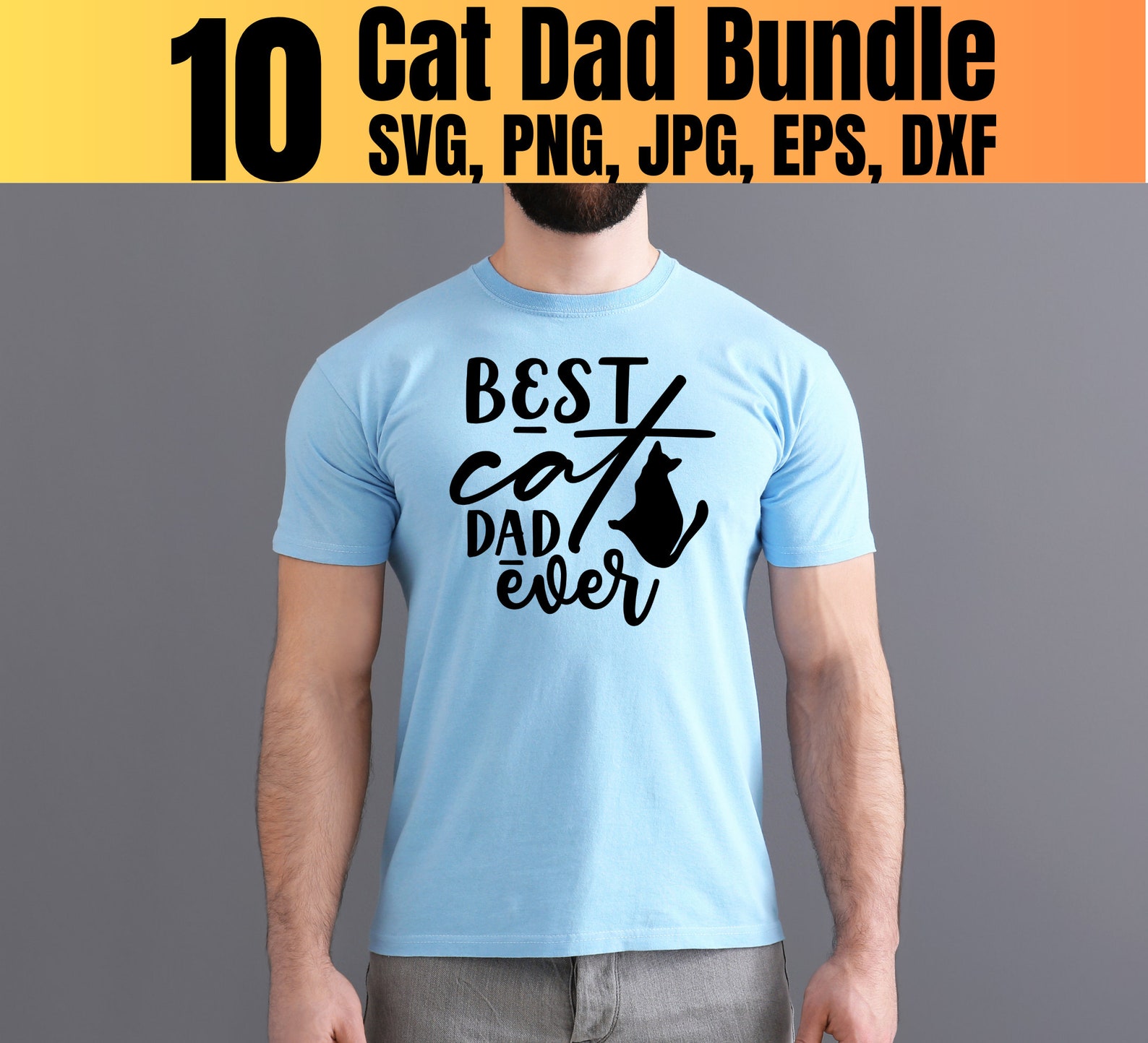 Best Cat Dad SVG Bundle of 10, Funny Cat Dad PNG, Worlds Coolest Cat ...
