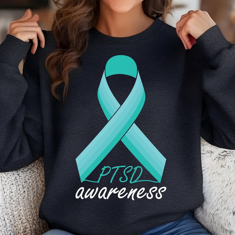 PTSD Awareness SVG, Teal Ribbon Mental Health Support Design, Suicide ...