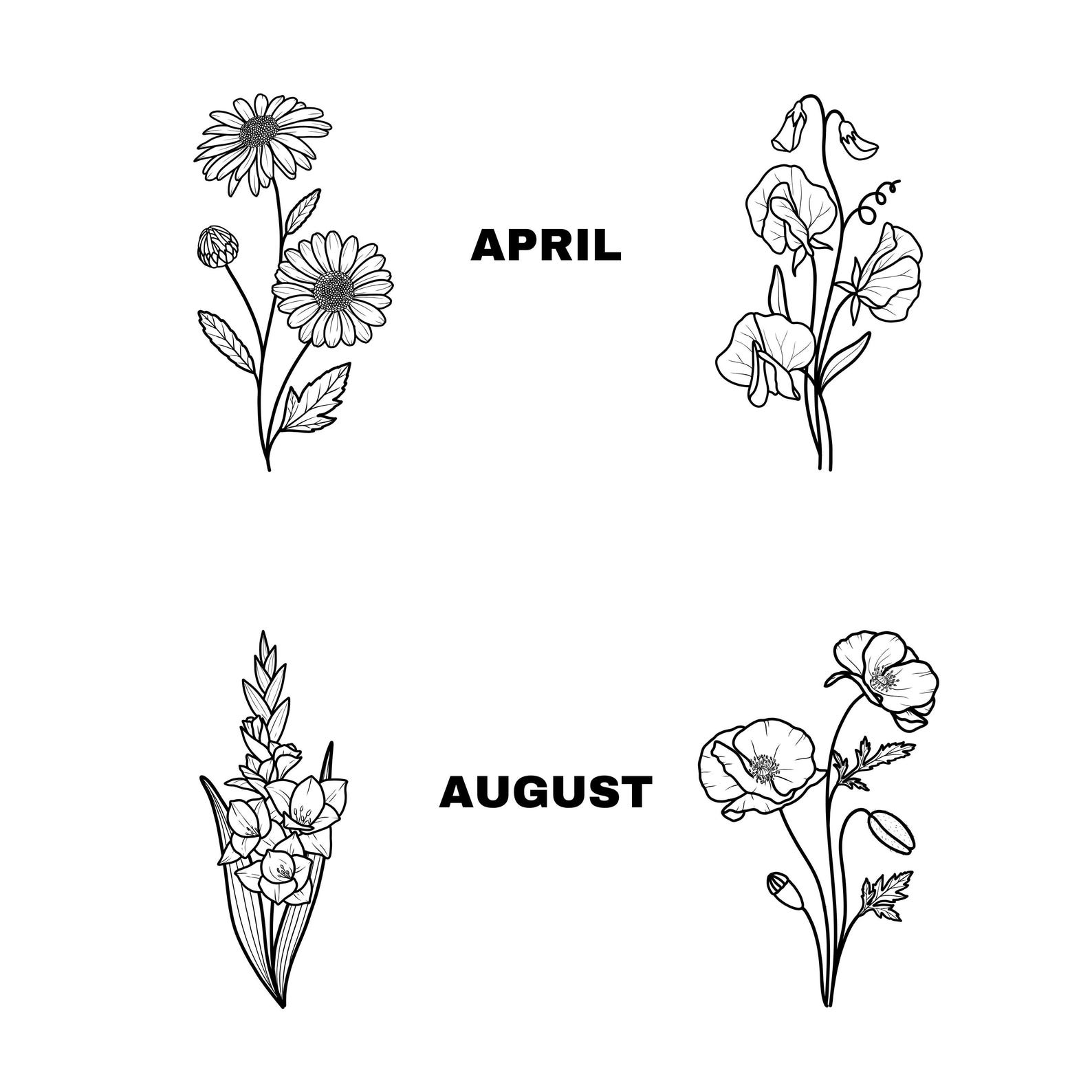 Birth Month Flower SVG Bundle: 24 Floral Designs (digital Download) - Etsy