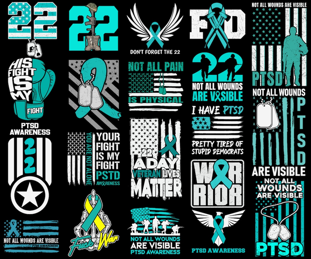PTSD Awareness SVG Bundle: Teal Ribbon Designs (digital Download) - Etsy