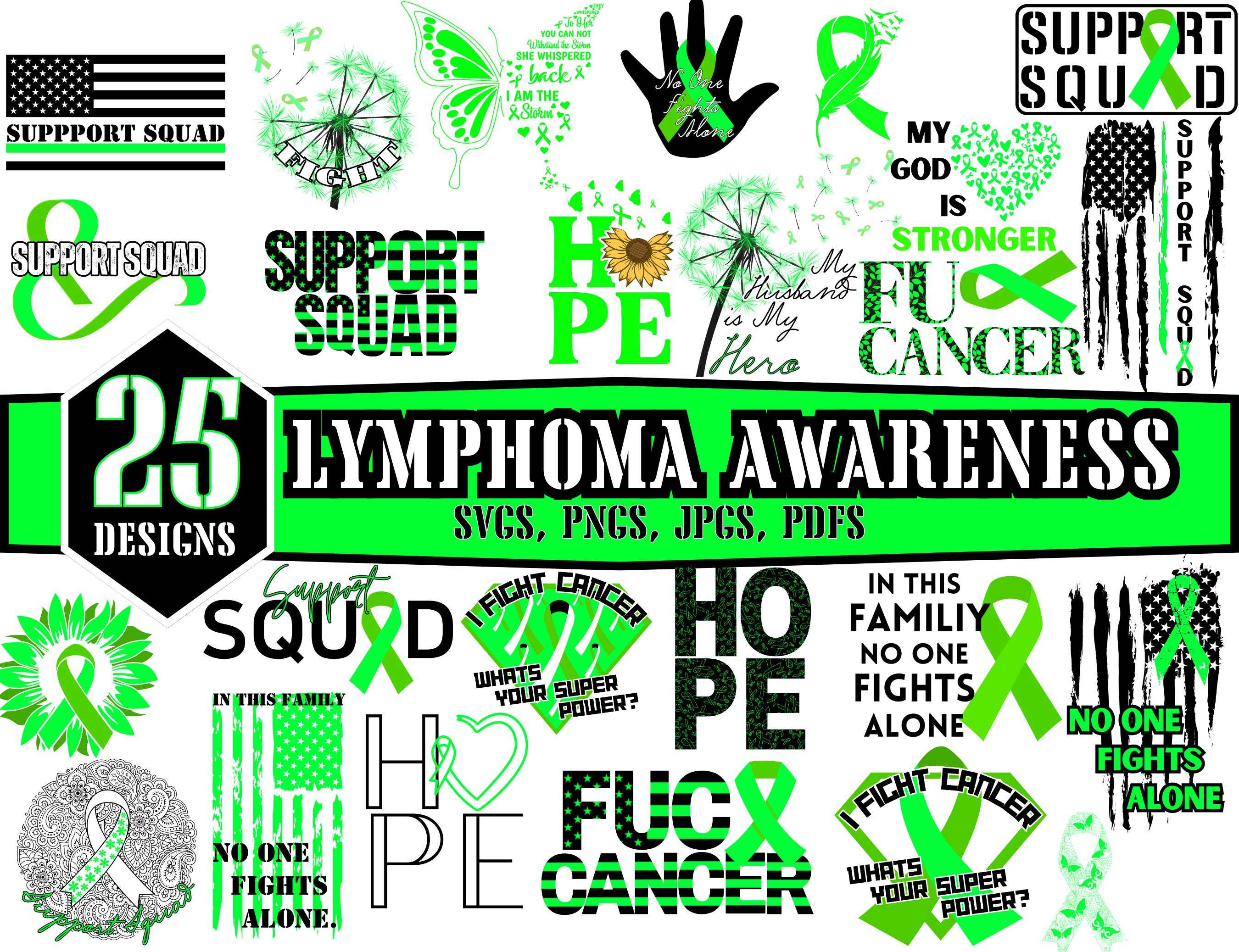 Lymphoma Awareness Svgs, Bundle of 25 Designs, Non-hodgkin's Lymphoma ...