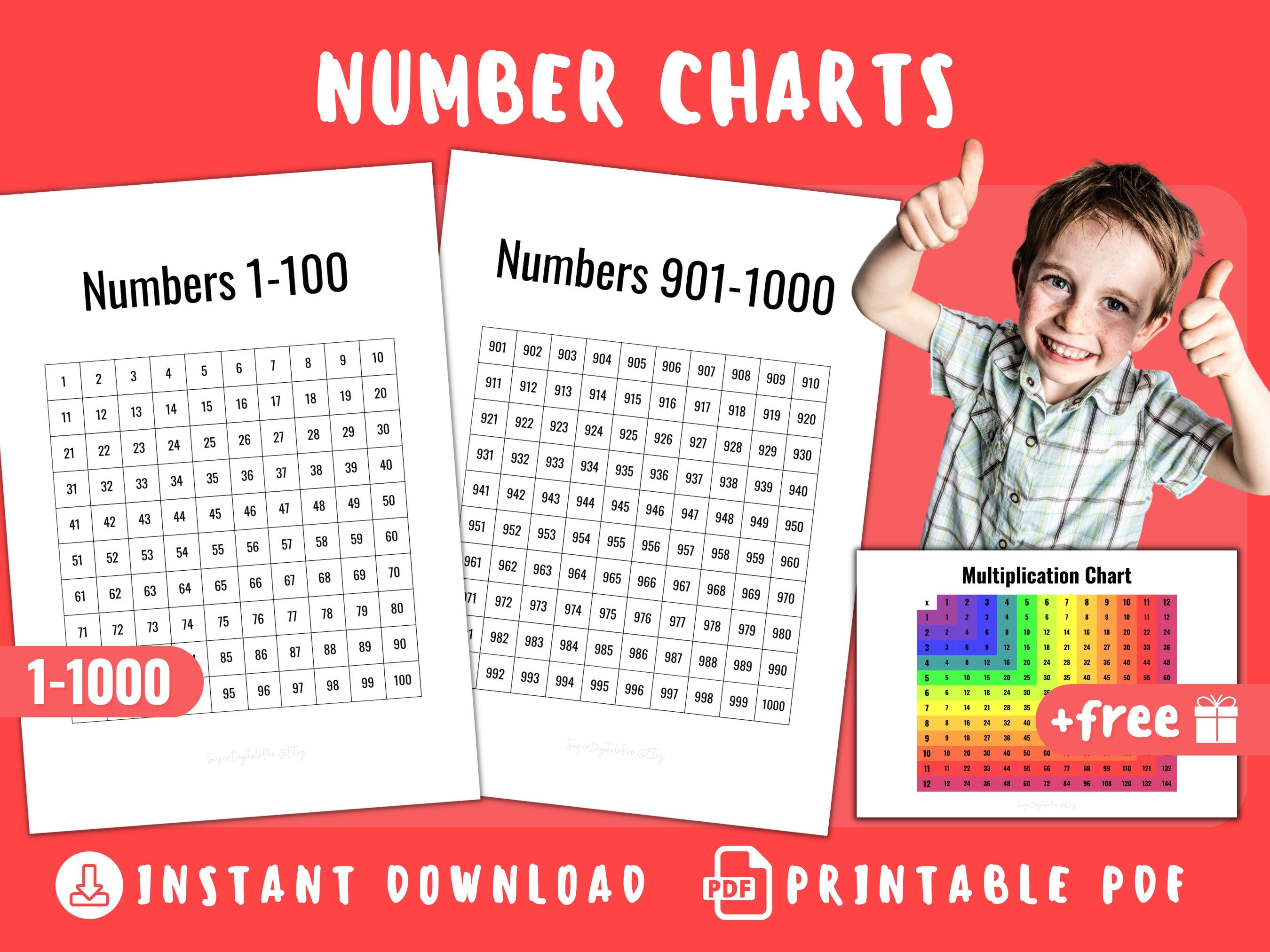 Printable Number Chart 1 1000