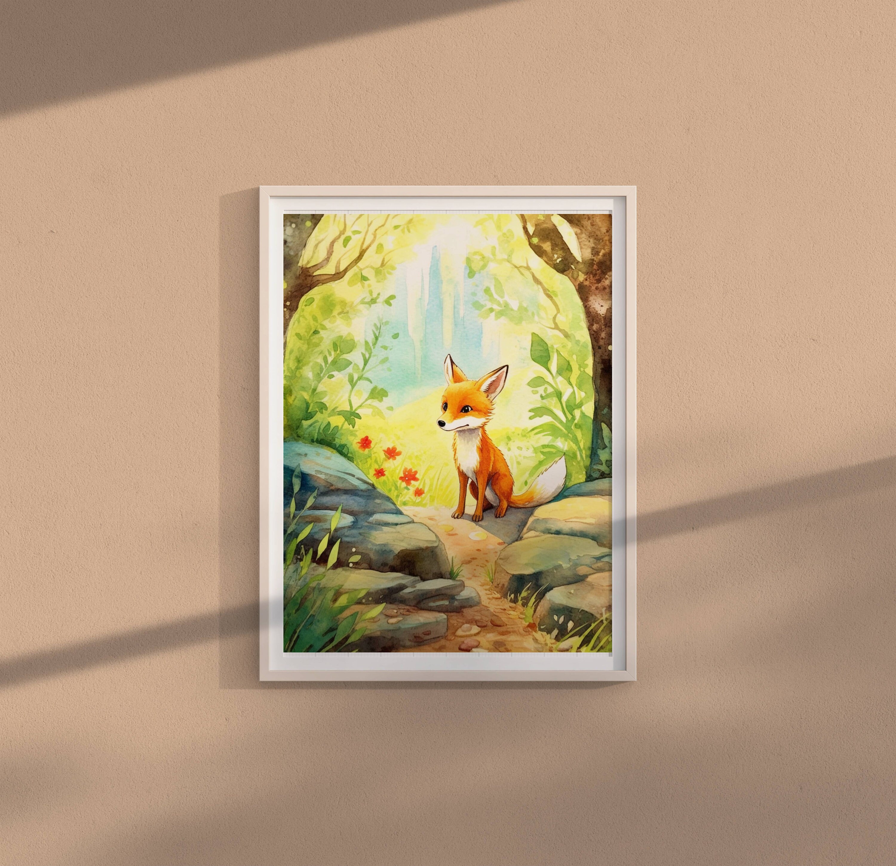 Baby Fox in the Forest Poster - Etsy