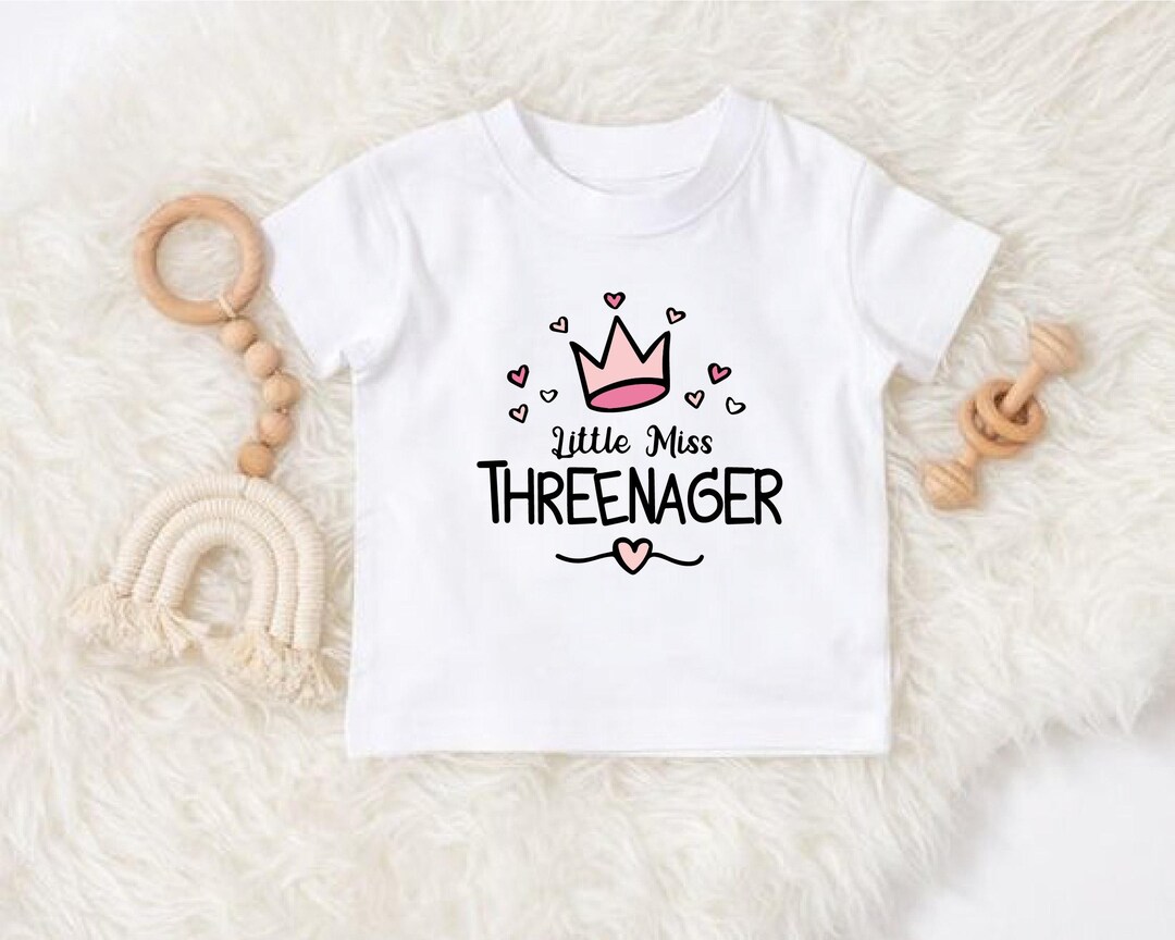 Little Miss Threenager Kids T-shirt, Birthday Little Princess Shirt ...