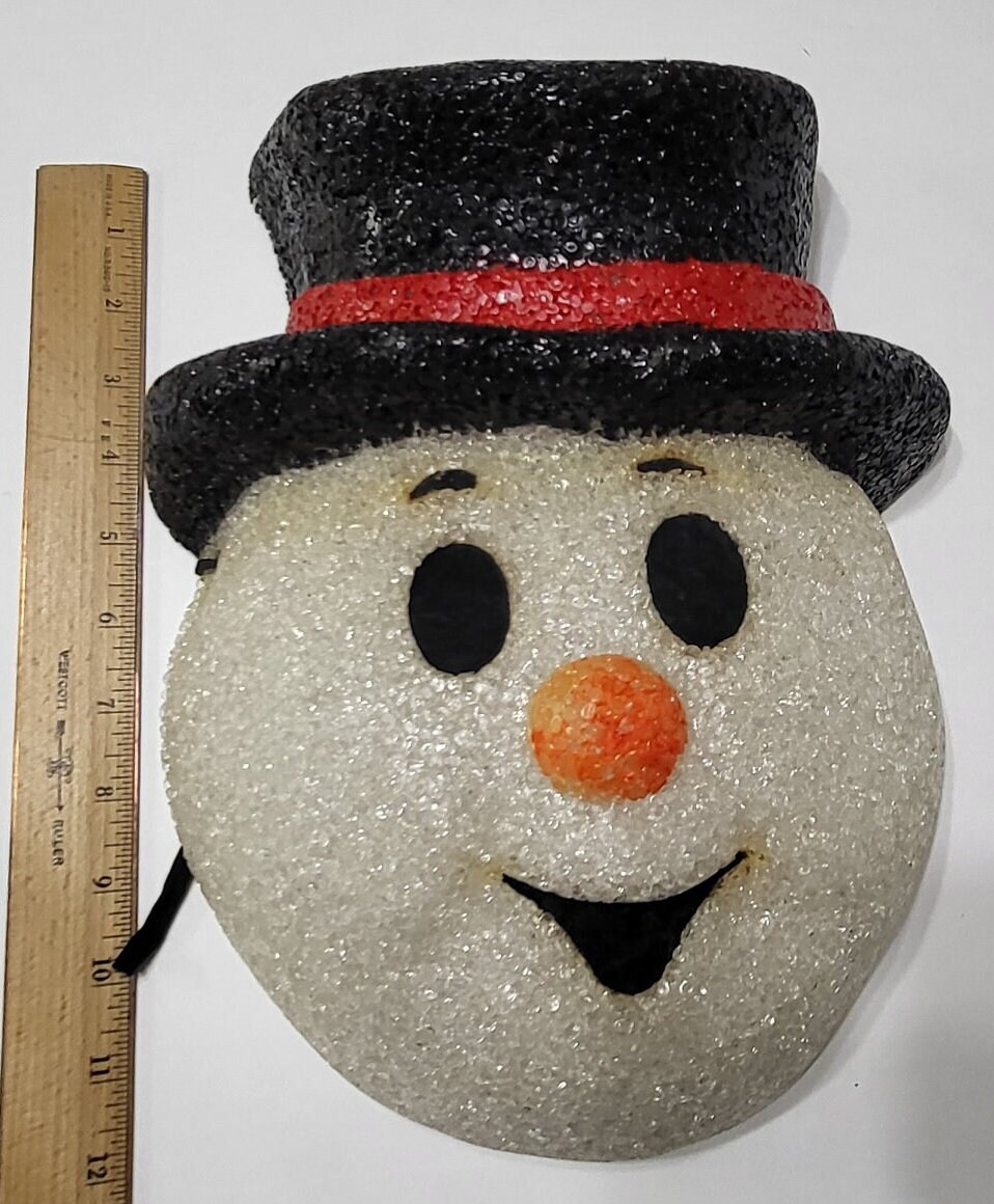 Vintage Melted Plastic Popcorn Snowman Porch Light Cover - Etsy