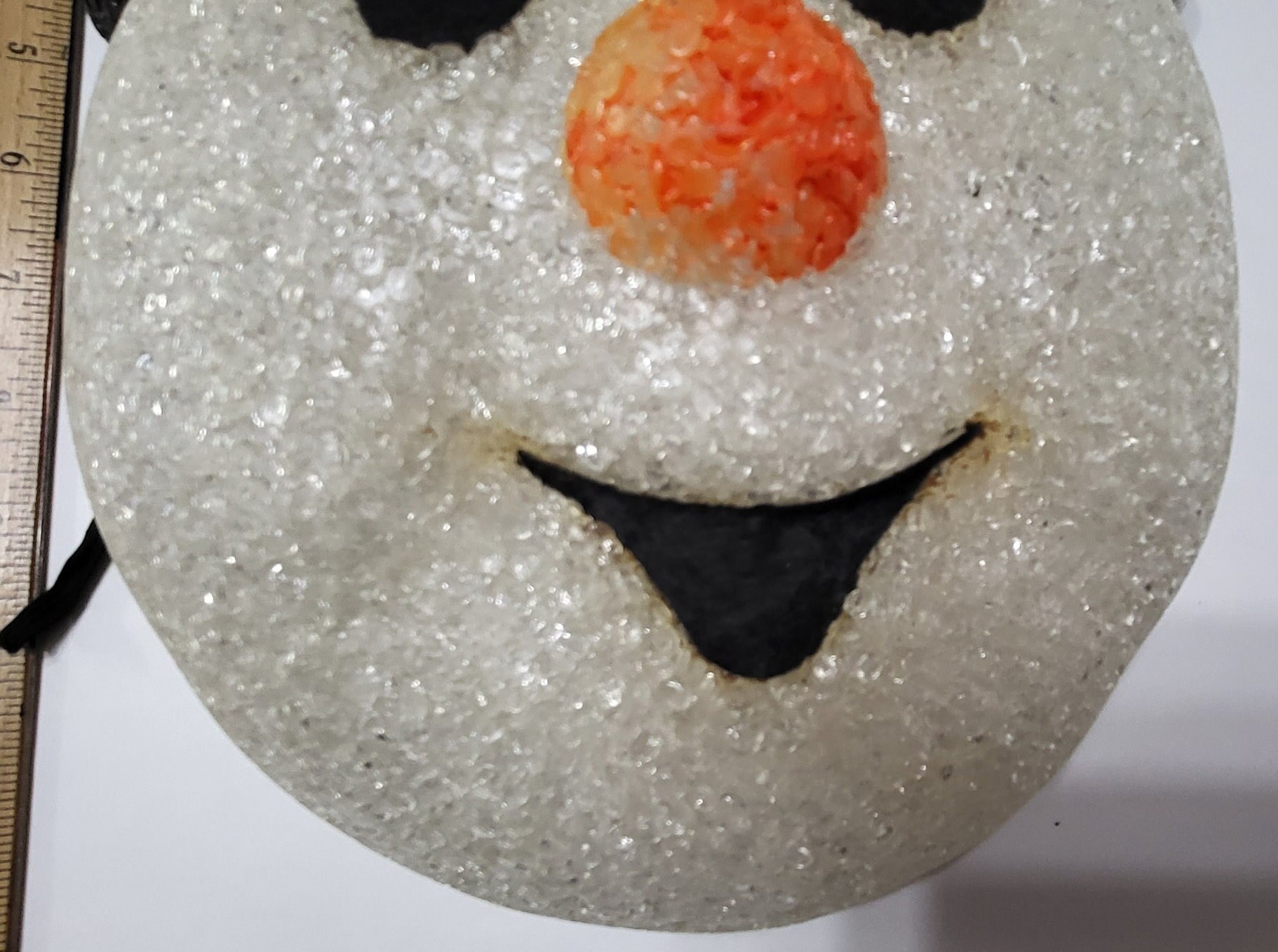 Vintage Melted Plastic Popcorn Snowman Porch Light Cover Christmas Lamp ...