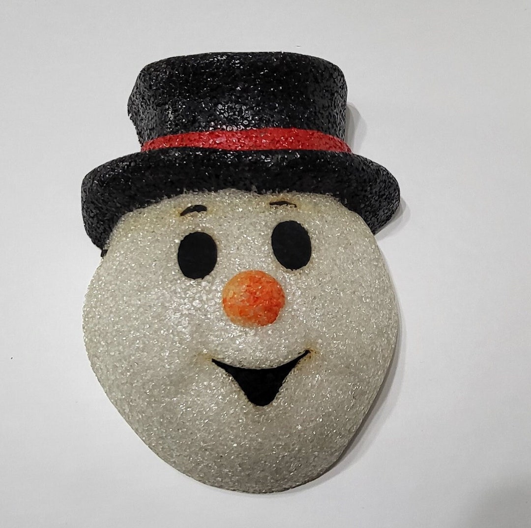 Vintage Melted Plastic Popcorn Snowman Porch Light Cover Christmas Lamp ...