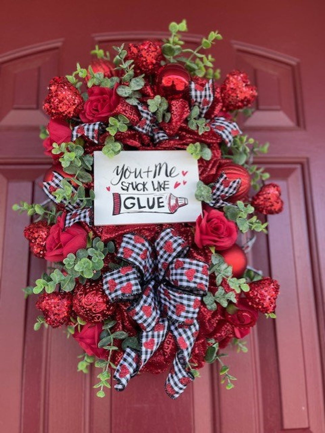 Red Roses Swag, Front Door Swag, Valentine Swag - Etsy