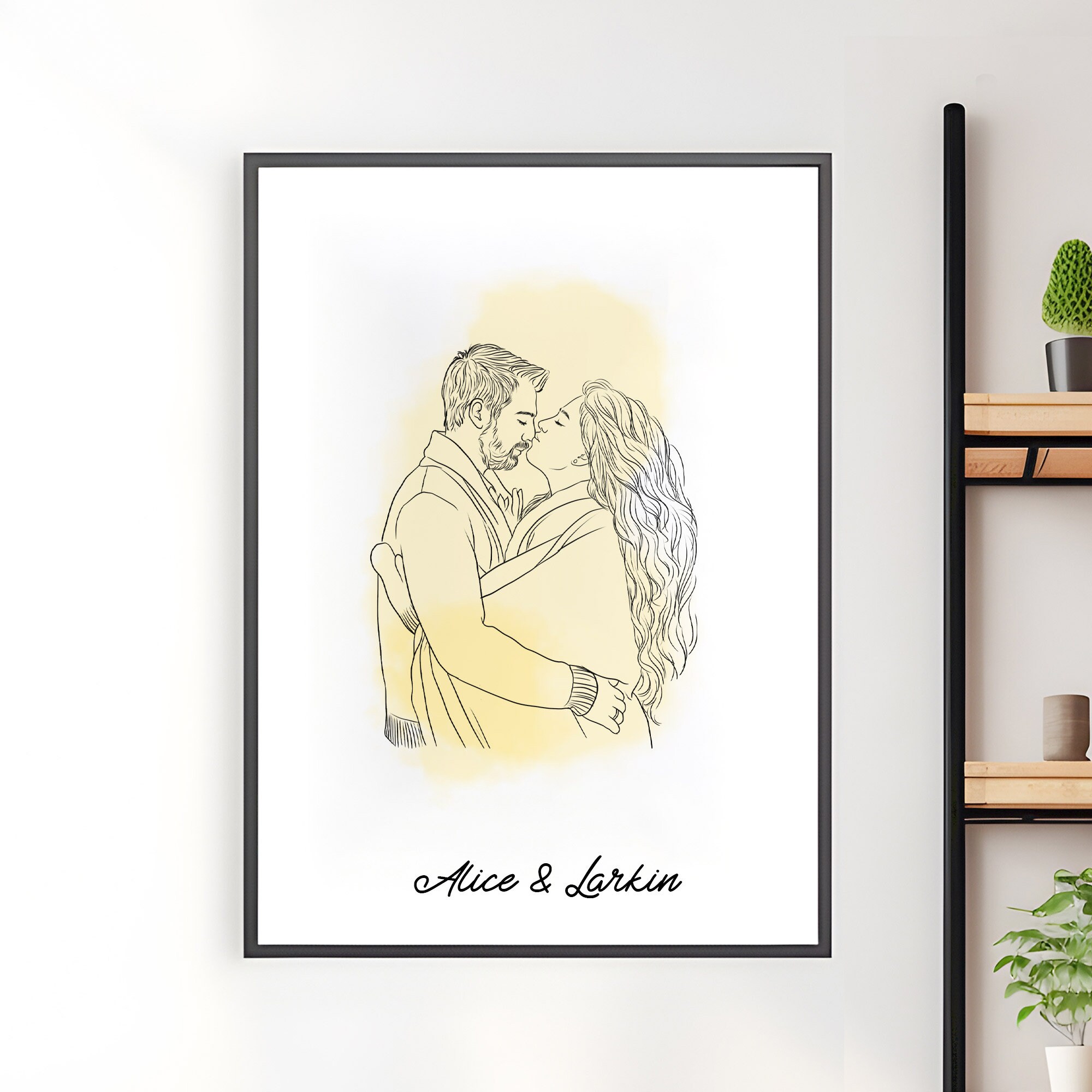 Custom Line Drawing, Engagement Giftanniversary Gift, Custom Line ...