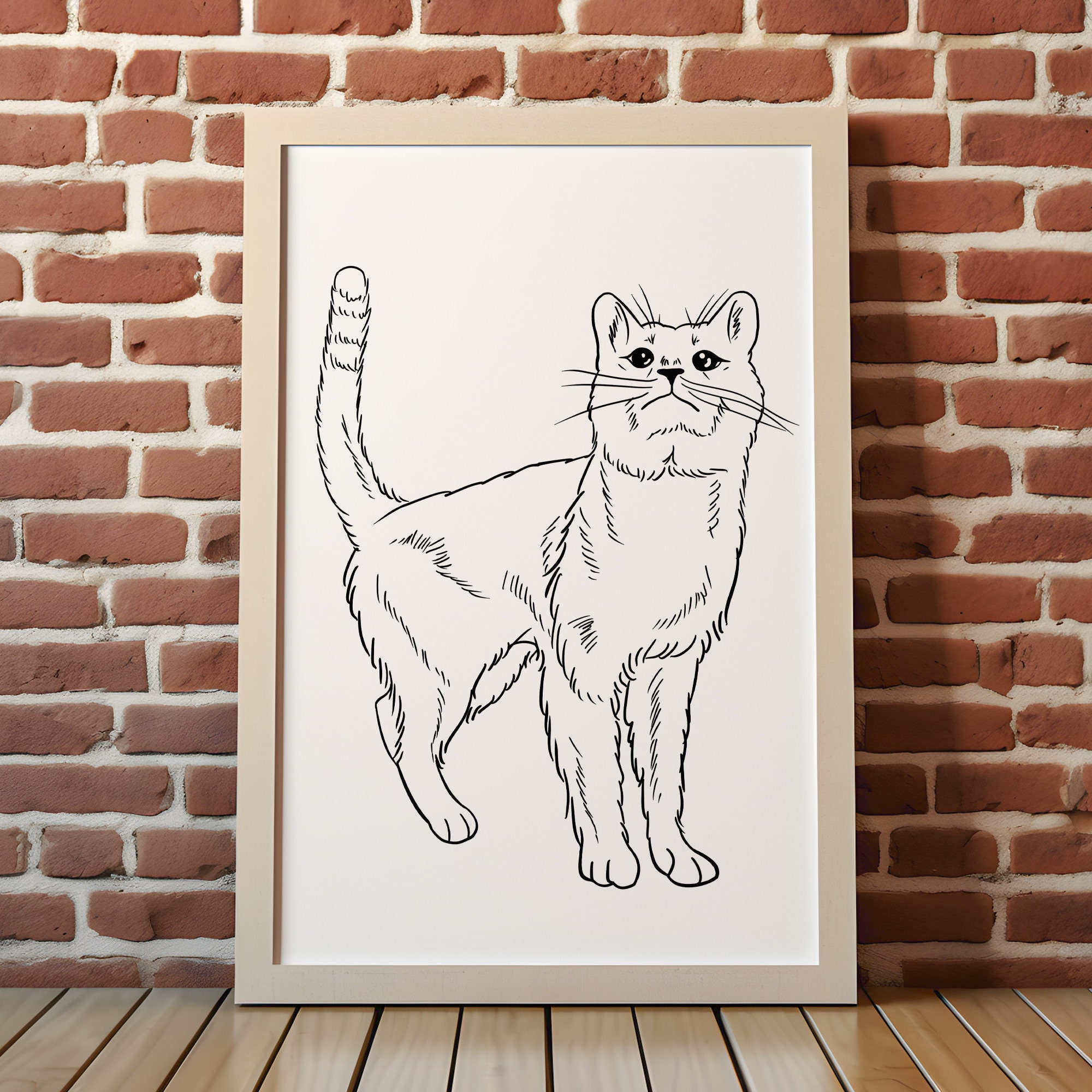 Custom Tattoo Design, Personalized Cat Line Art, Pet Line Drawing, Pet ...