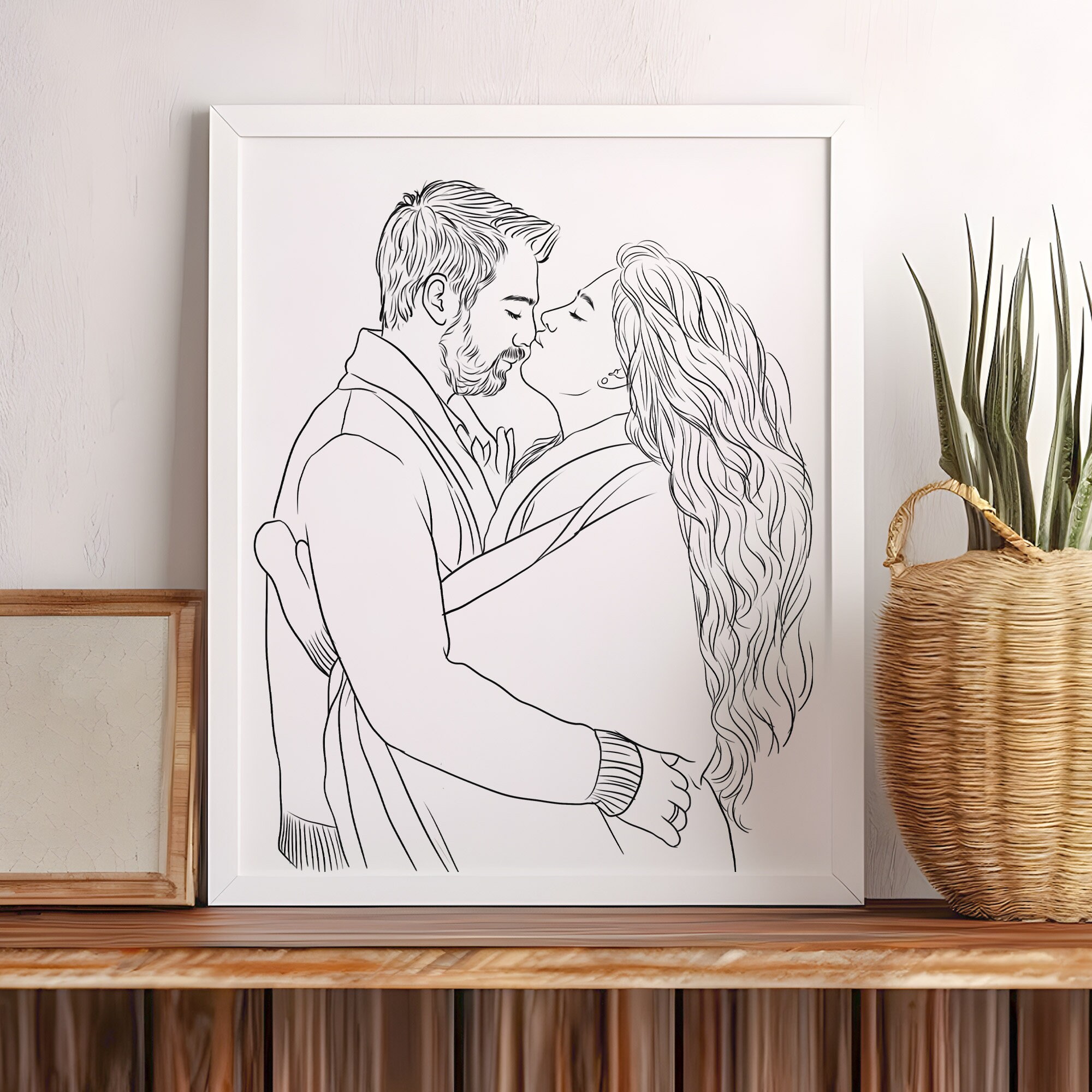 Custom Line Drawing, Engagement Giftanniversary Gift, Custom Line ...