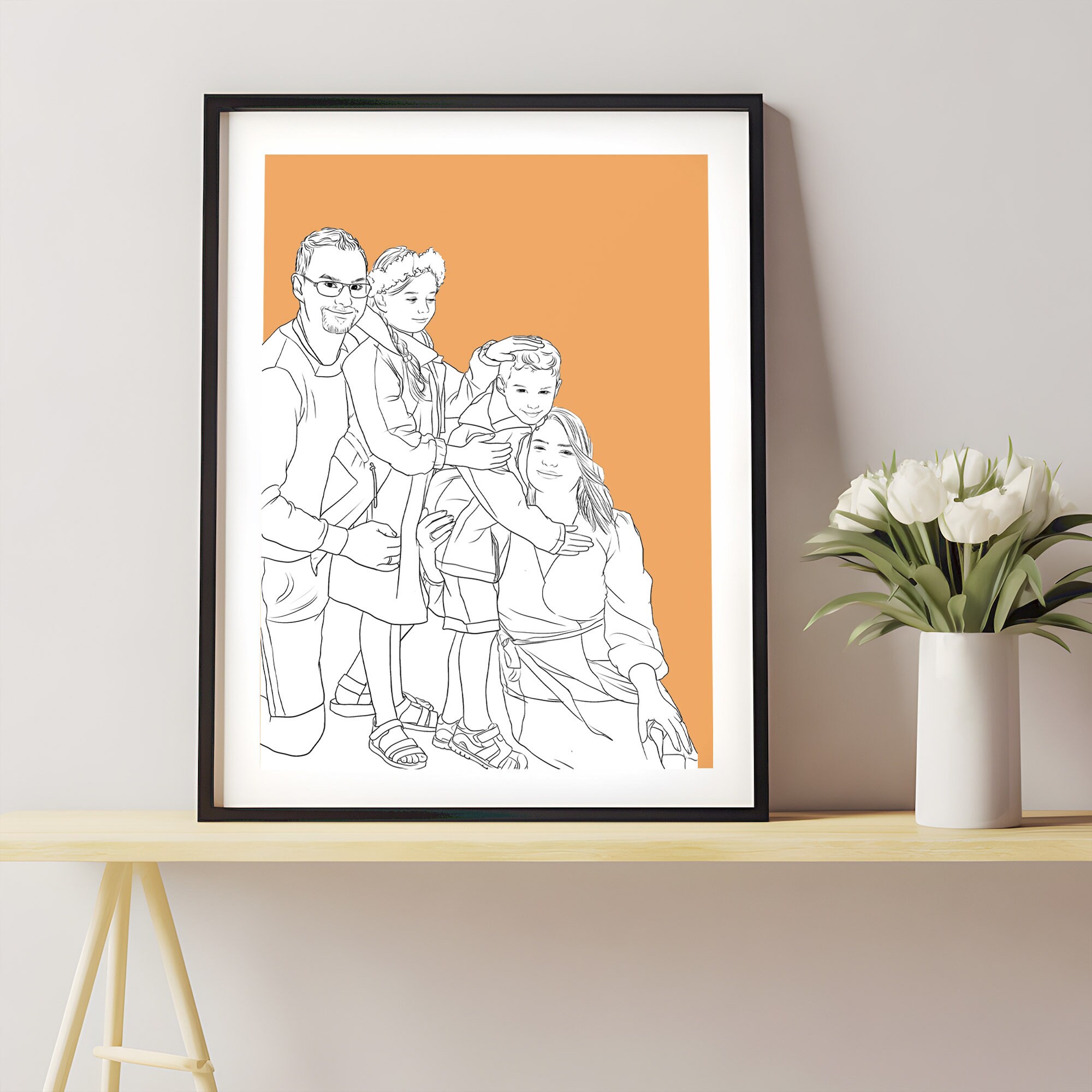 Friendship Portraitcustom Couple Portrait Custom Line - Etsy