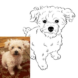 Custom Dog Outline, Dog Portrait INK, Pet Tattoo Commission, Line Art ...