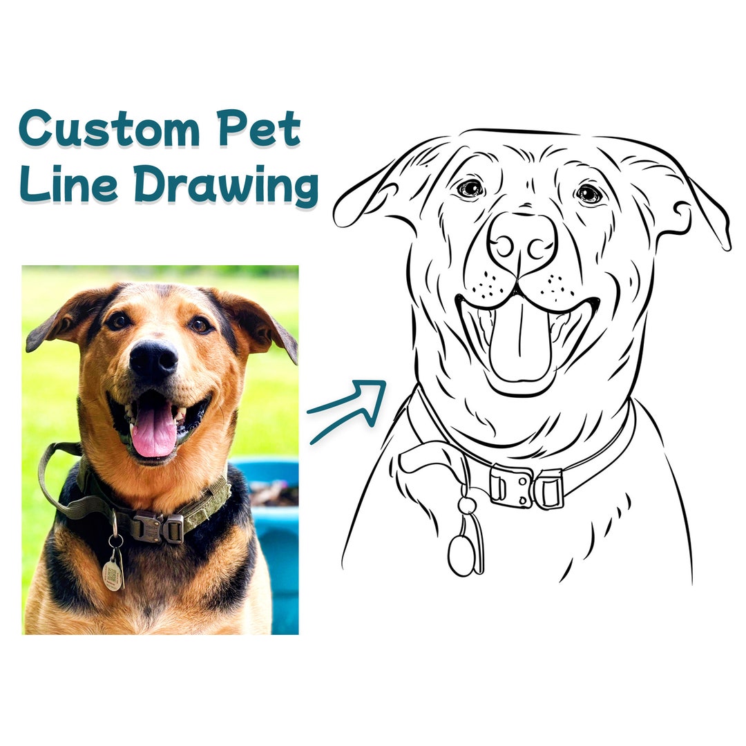 Custom Dog Sketch, Custom Dog Painting, Using Pet Photo, Personalized ...