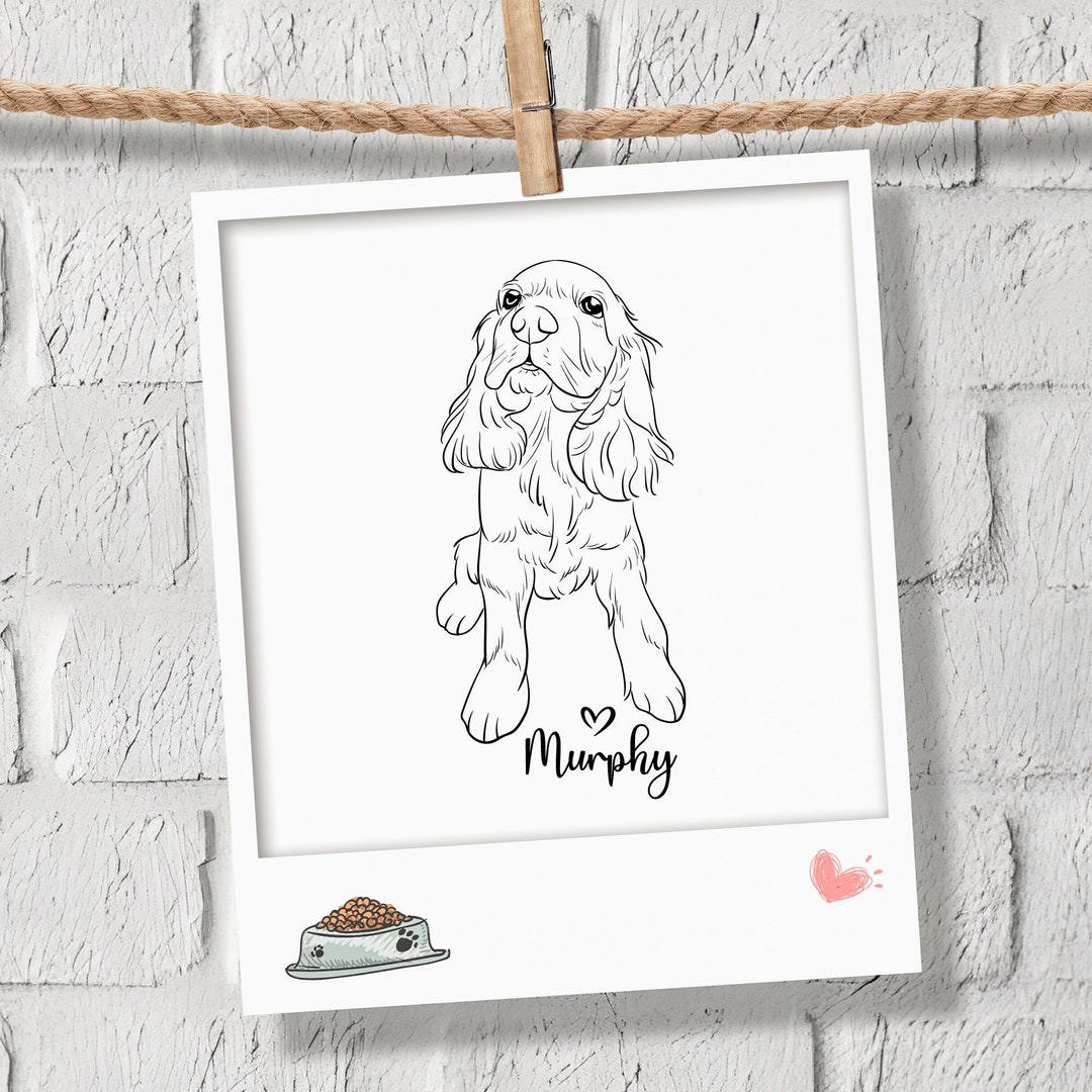 Custom Pet Line Drawing, Dog Line Drawing Tattoo, Custom Pet Outline ...