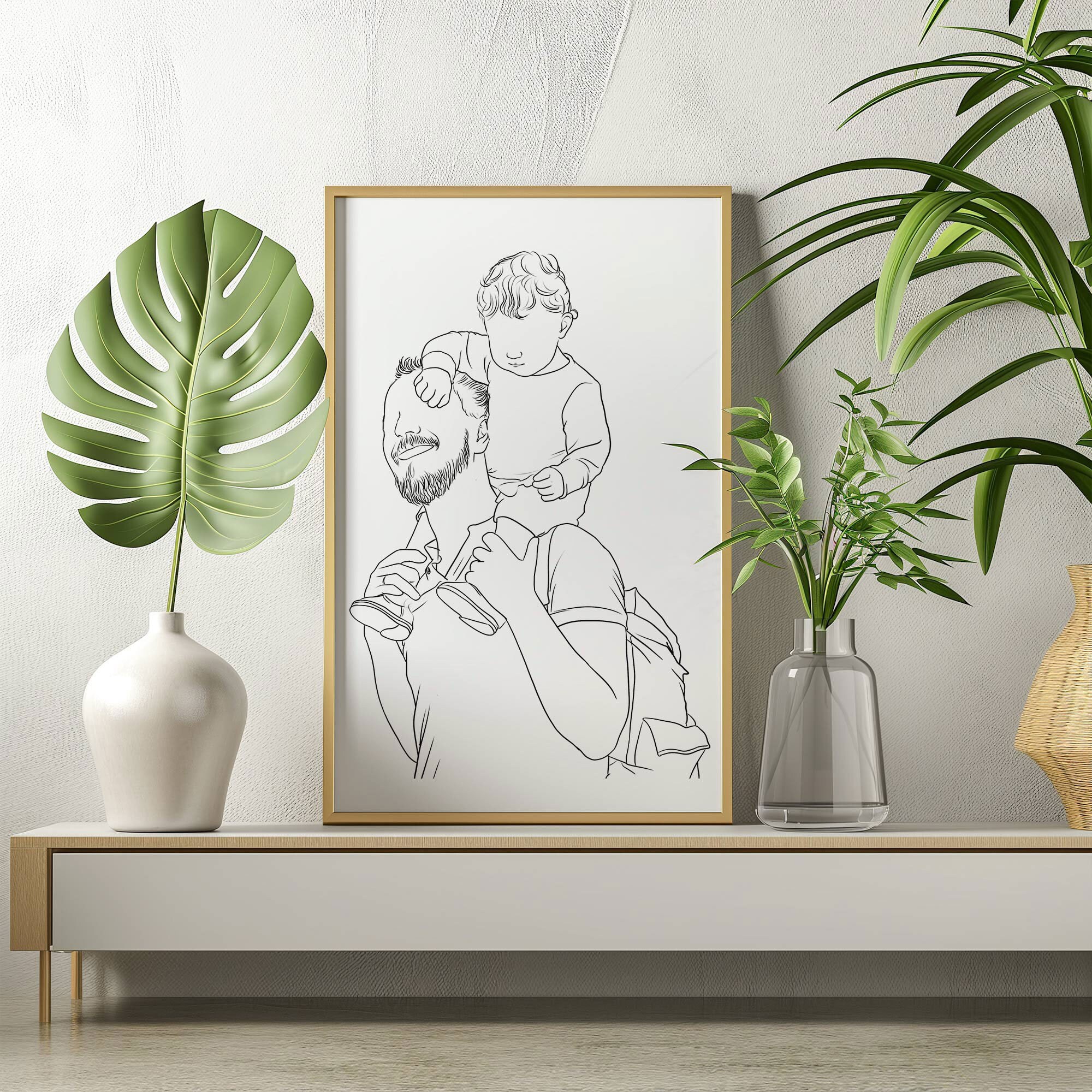 Custom Line Drawing, Family Portrait, Custom Illustration, Line Drawing ...