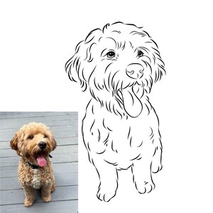 Custom Dog Outline, Dog Portrait INK, Pet Tattoo Commission, Line Art ...