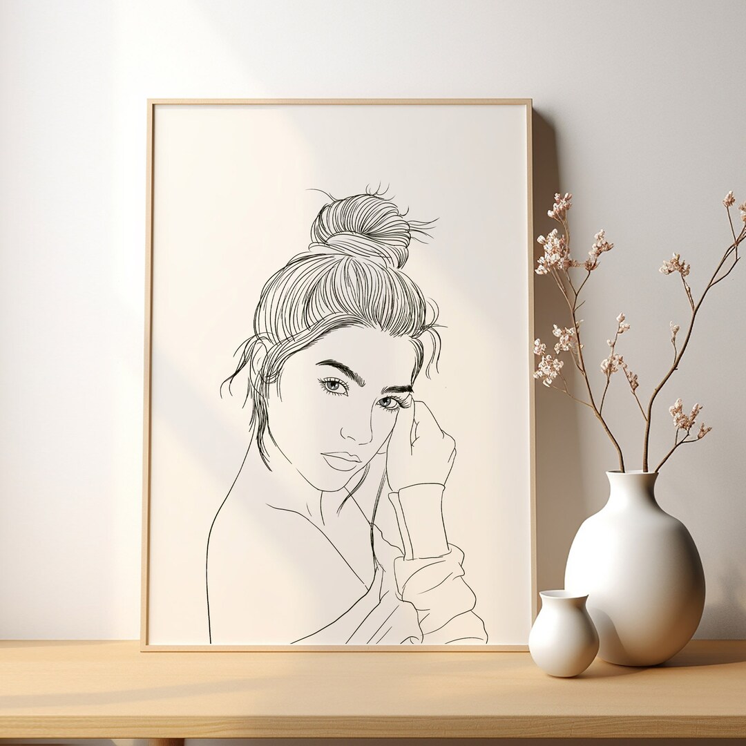 Custom Line Drawing, Engagement Gift，anniversary Gift, Custom Line ...